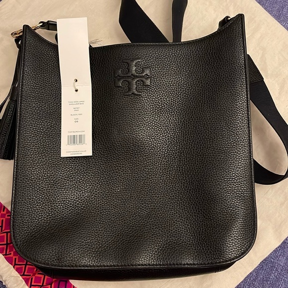 Tory Burch | Bags | Tory Burch Thea Web Large Shouldercrossbody Black ...
